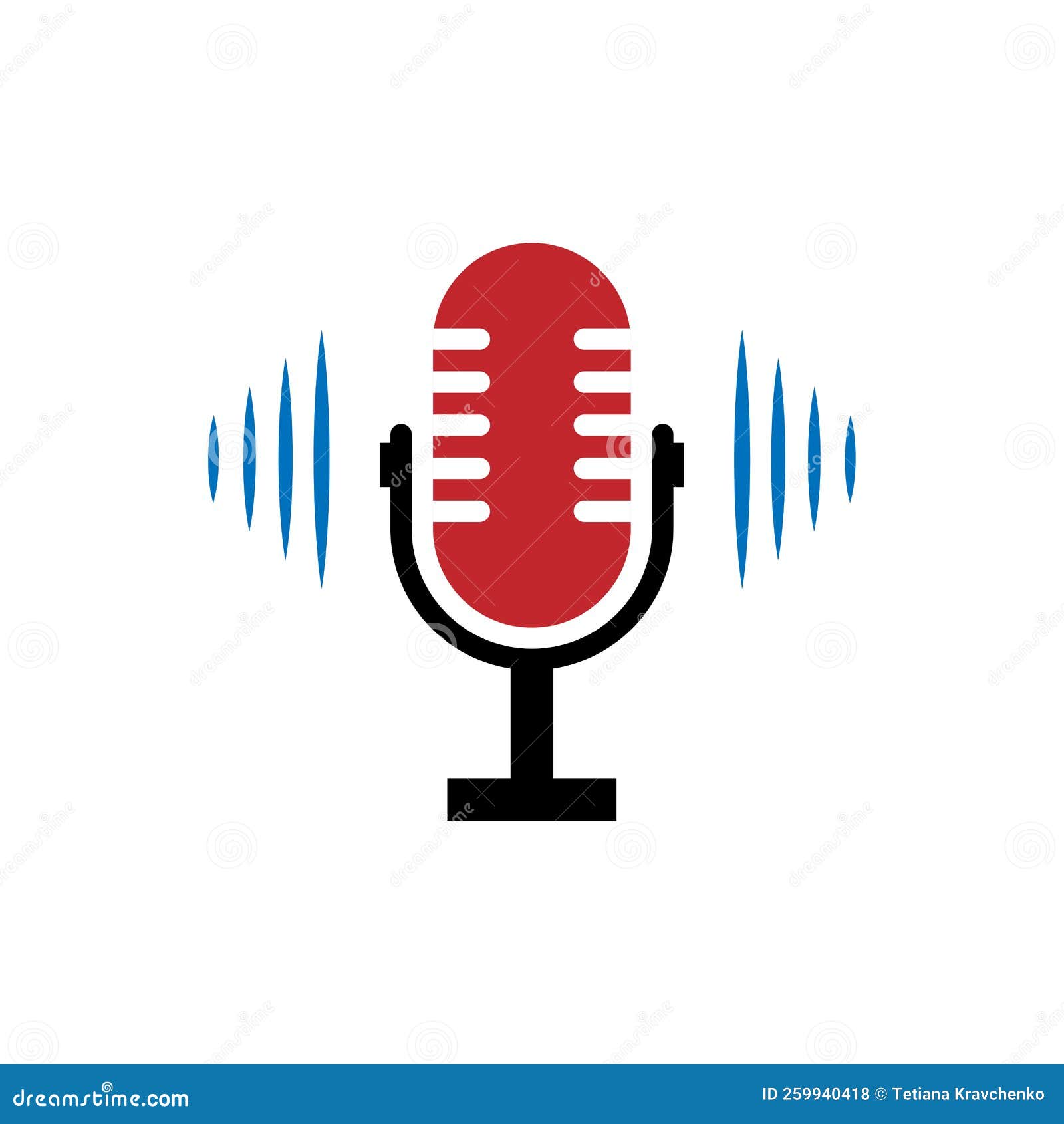Wave Microphone Icon. Phone Icon Set. Player Concept Button. Vector ...