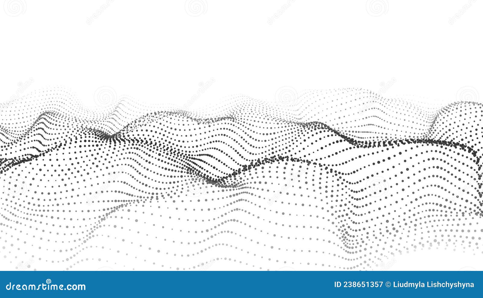 Wave of Moving Dots. Abstract White Background. Vector 3d Illustration ...