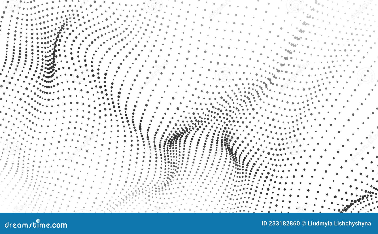 Wave of Moving Dots. Abstract White Background. Vector 3d Illustration ...