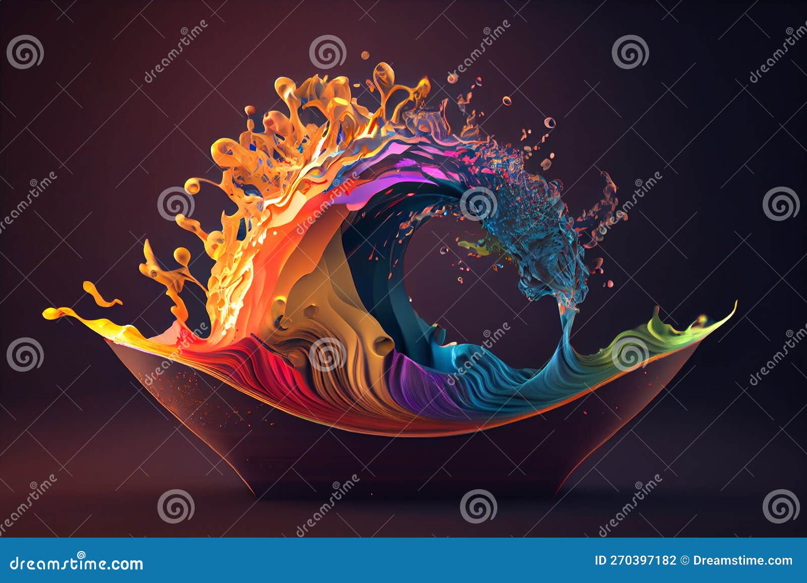 A Wave of Multi -colored Colors, Generative Ai Stock Illustration ...