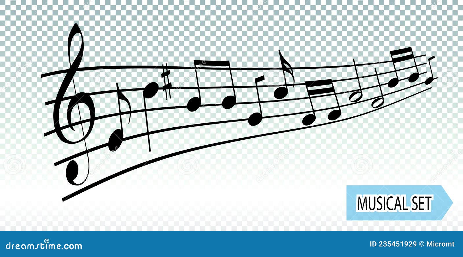 Monochrome Musical Notes Sounds Black Background Royalty-Free Stock ...