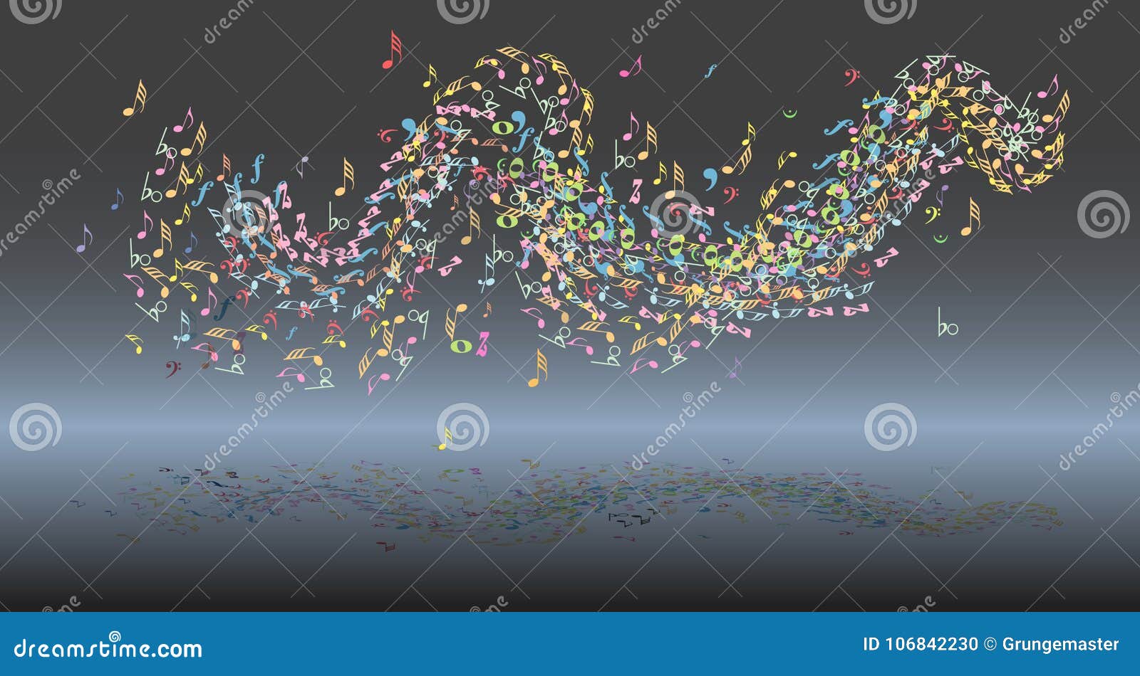 Wave of Musical Notes, Design Template Stock Vector - Illustration of ...