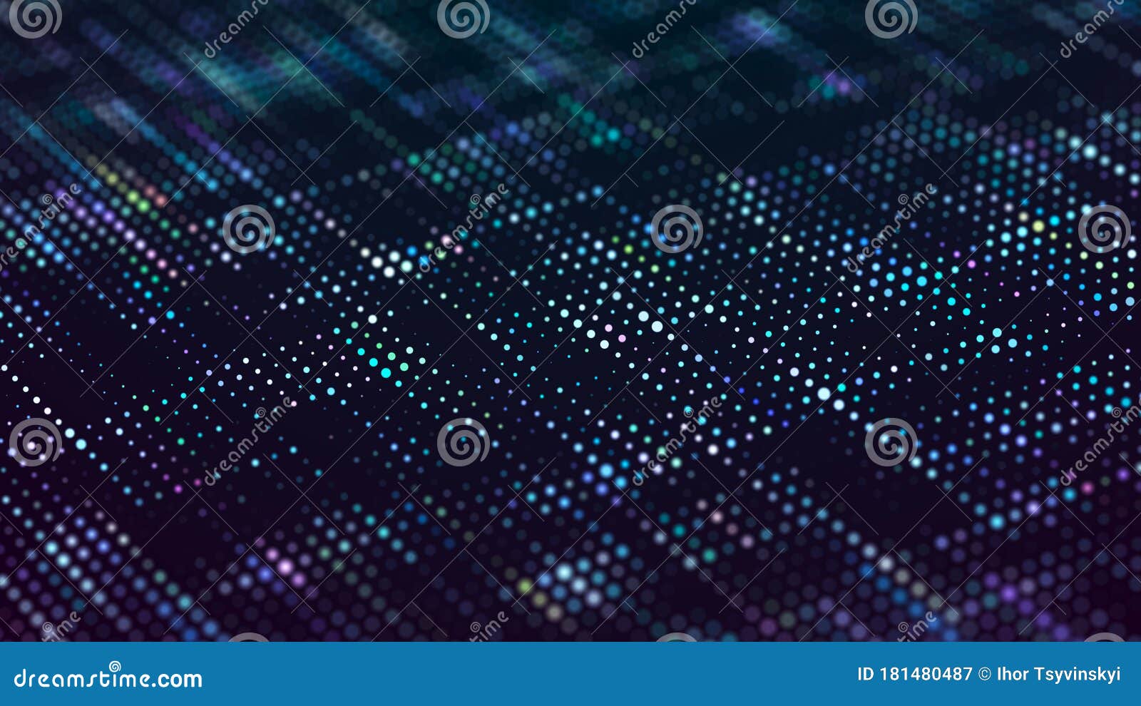 Wave of Musical Sounds. Equalizer for Music. Futuristic Dots Background ...