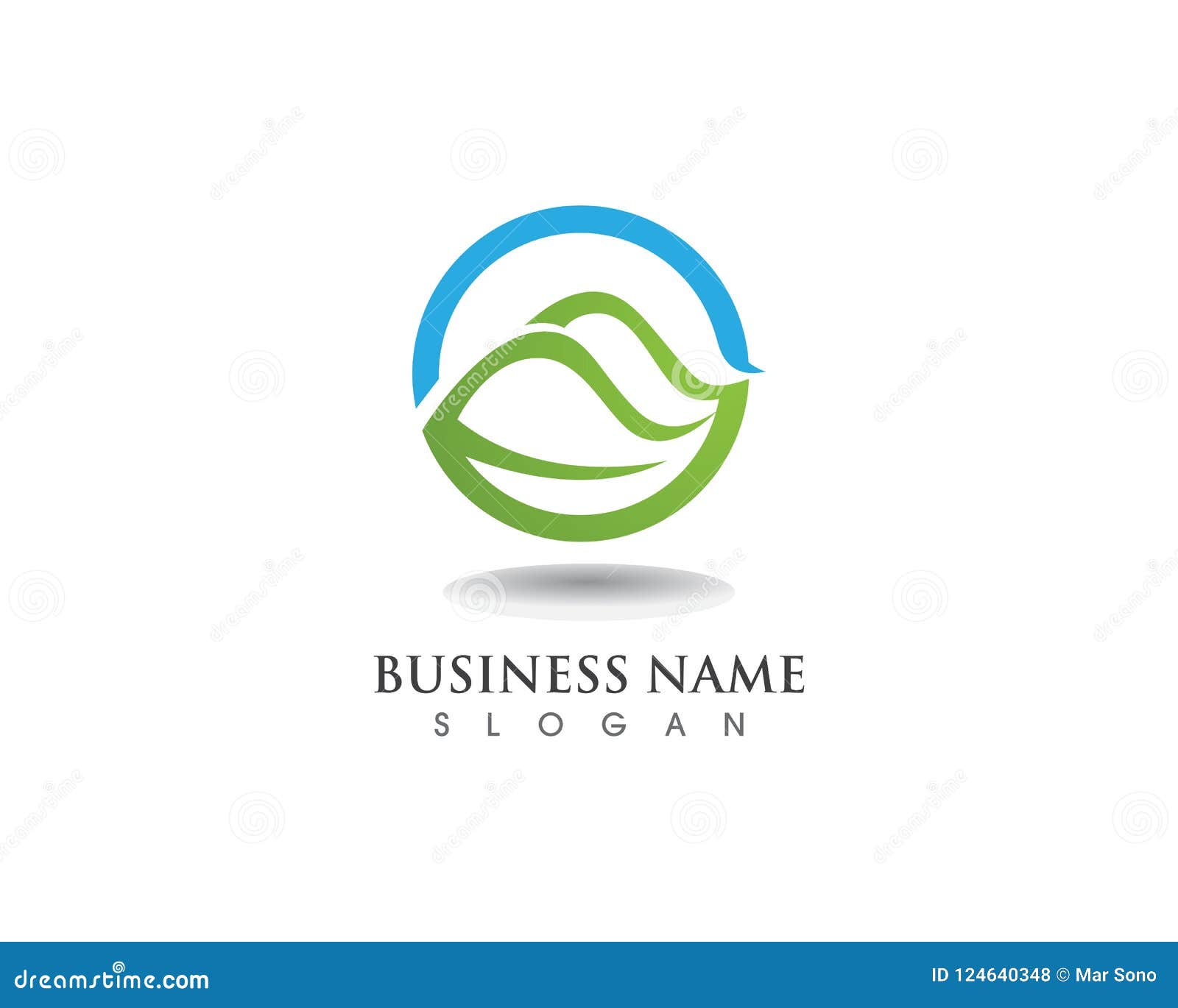 Wave nature and leaf logo stock vector. Illustration of drop - 124640348