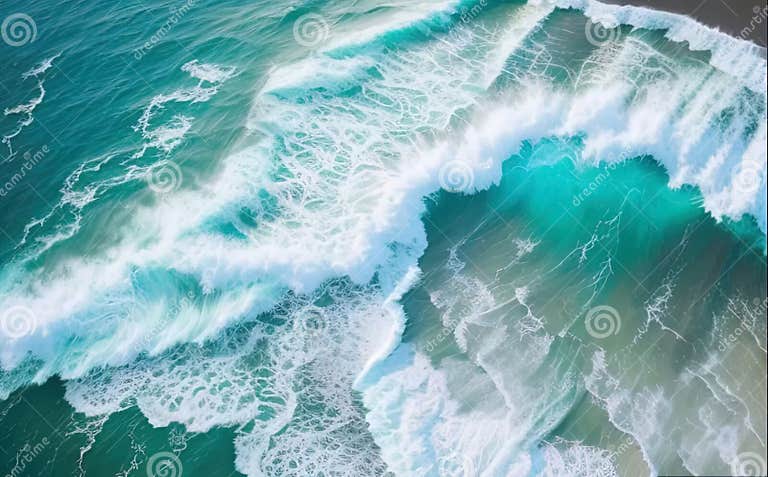 Wave of ocean on the beach stock illustration. Illustration of tropical ...