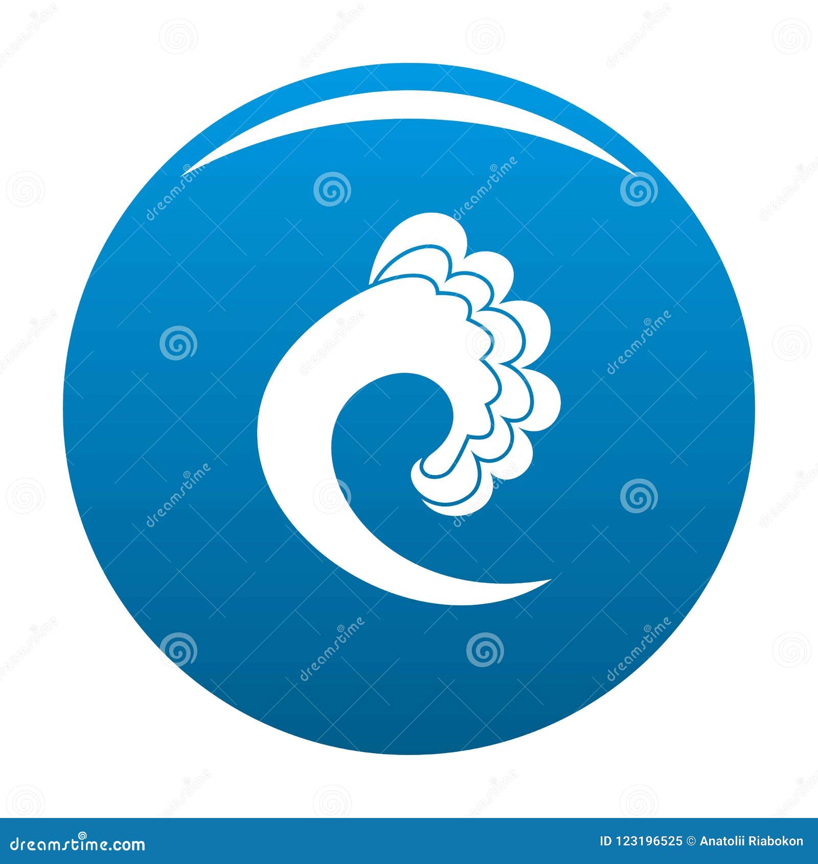 Wave ocean icon blue stock illustration. Illustration of flow - 123196525