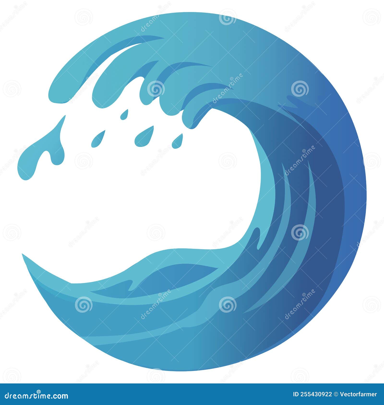 Wave Ocean Logo Flat Design Template Illustration Icon Stock Vector ...