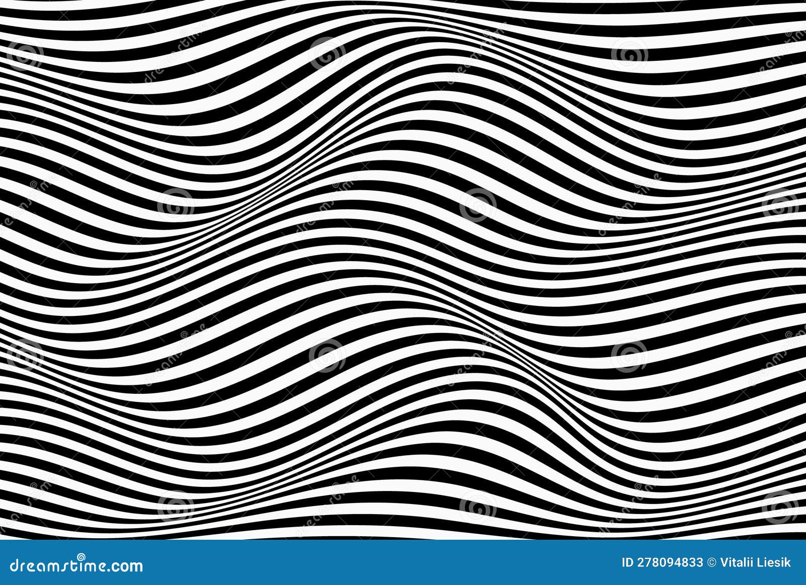 Wave of Optical Illusion. Abstract Black and White Illustrations Stock ...
