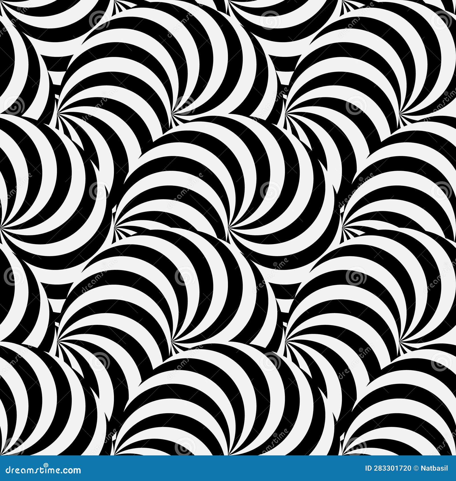 3D Illusion In Seamless Geometric Op Art Patterns Vector Illustration ...