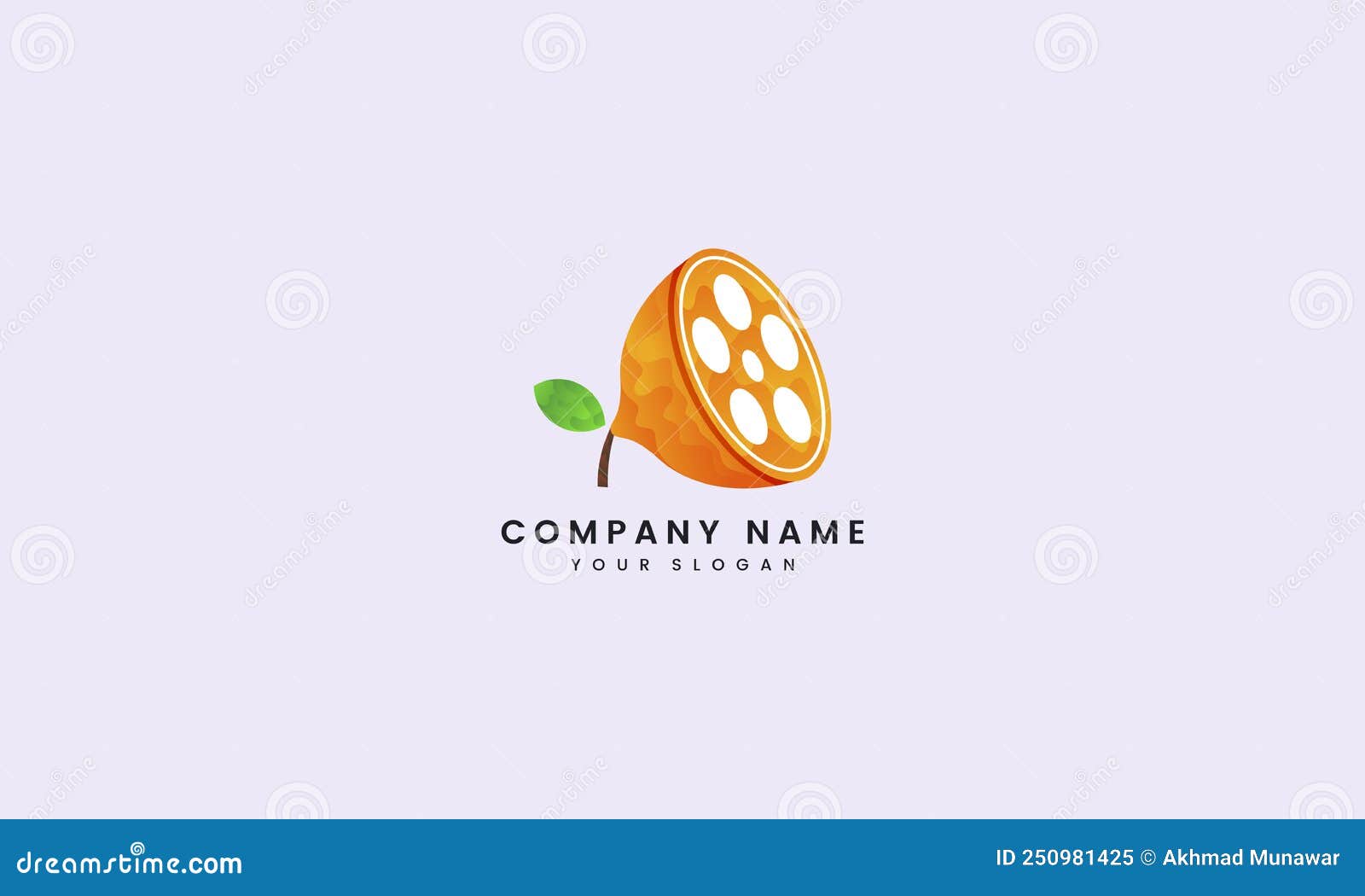 Wave Orange Slice Video Logo Modern Stock Vector - Illustration of disc ...