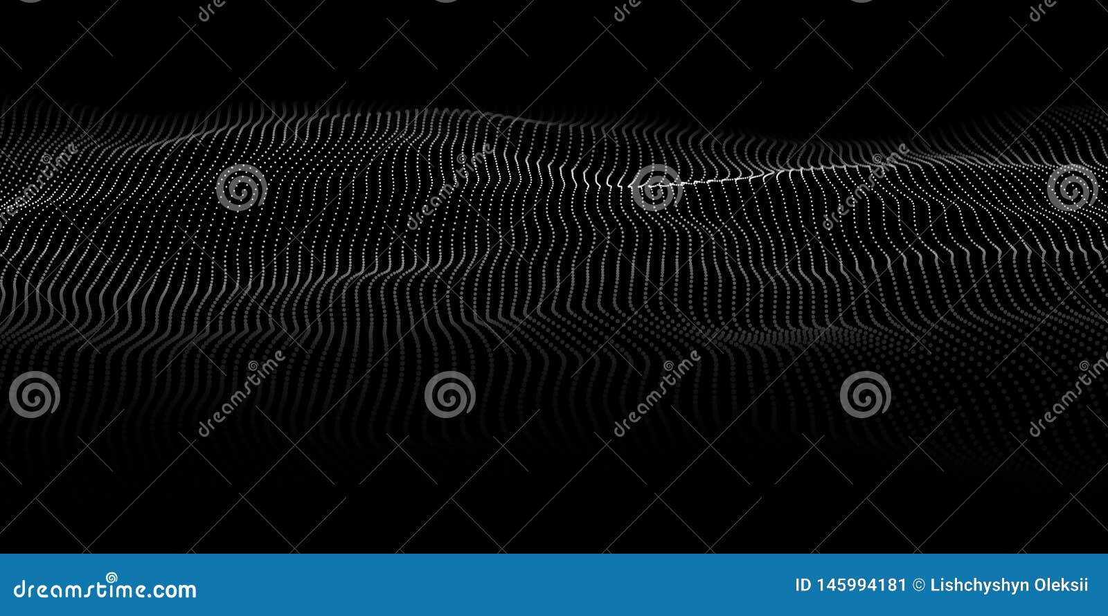Wave of Particles. Abstract Background with a Dynamic Wave. Big Data ...