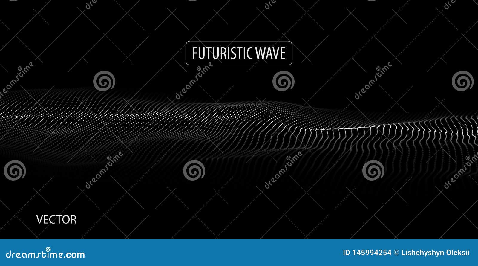 Wave of Particles. Abstract Background with a Dynamic Wave. Big Data ...