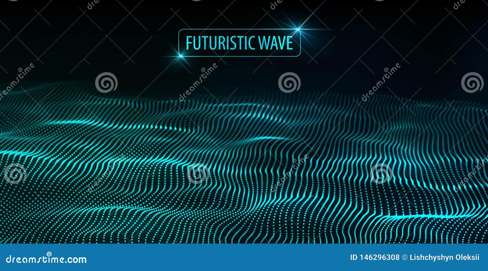 Wave of Particles. Abstract Background with a Dynamic Wave. Big Data ...