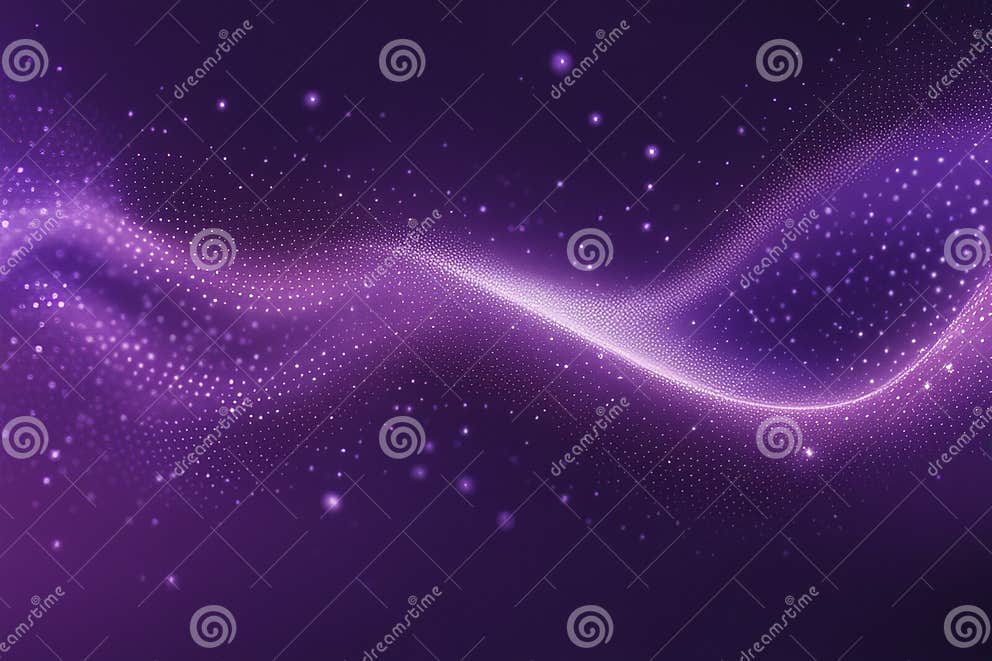 Wave Particles . Abstract Background with Glowing Dots and Technology ...