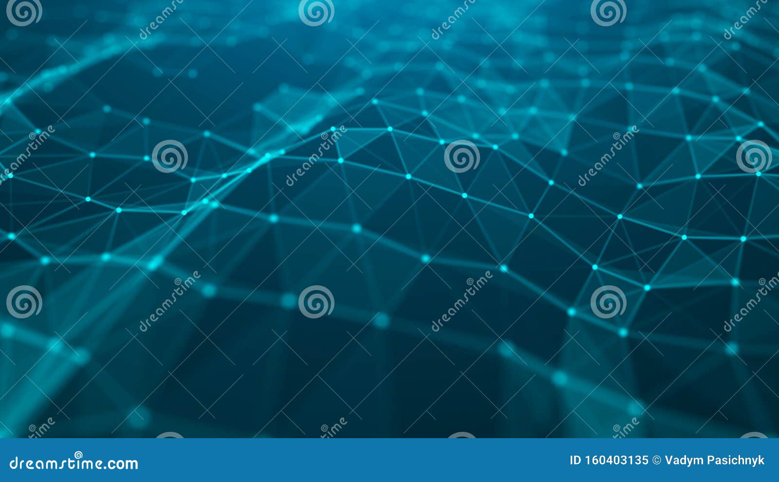 Wave Of Particles Abstract Blue Technology Background Science Background Big Data Plexus
