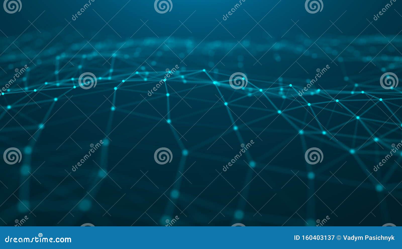 Wave Of Particles Abstract Blue Technology Background Science Background Big Data Plexus