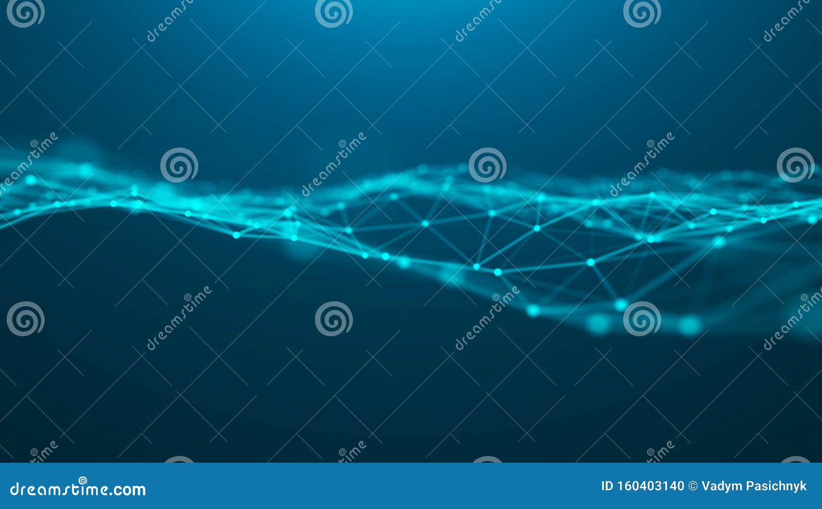Wave Of Particles Abstract Blue Technology Background Science Background Big Data Plexus