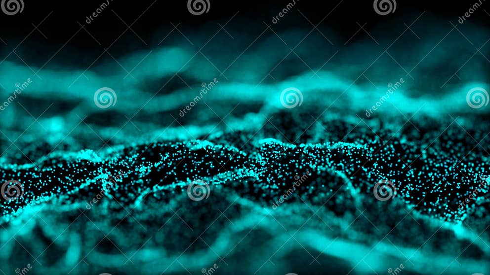 Wave of Particles. Abstract Particle. Data Visualization. Abstract Digital Background. 4k ...
