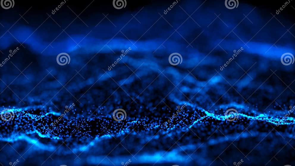 Wave of Particles. Abstract Particle. Data Visualization. Abstract Digital Background. 4k ...