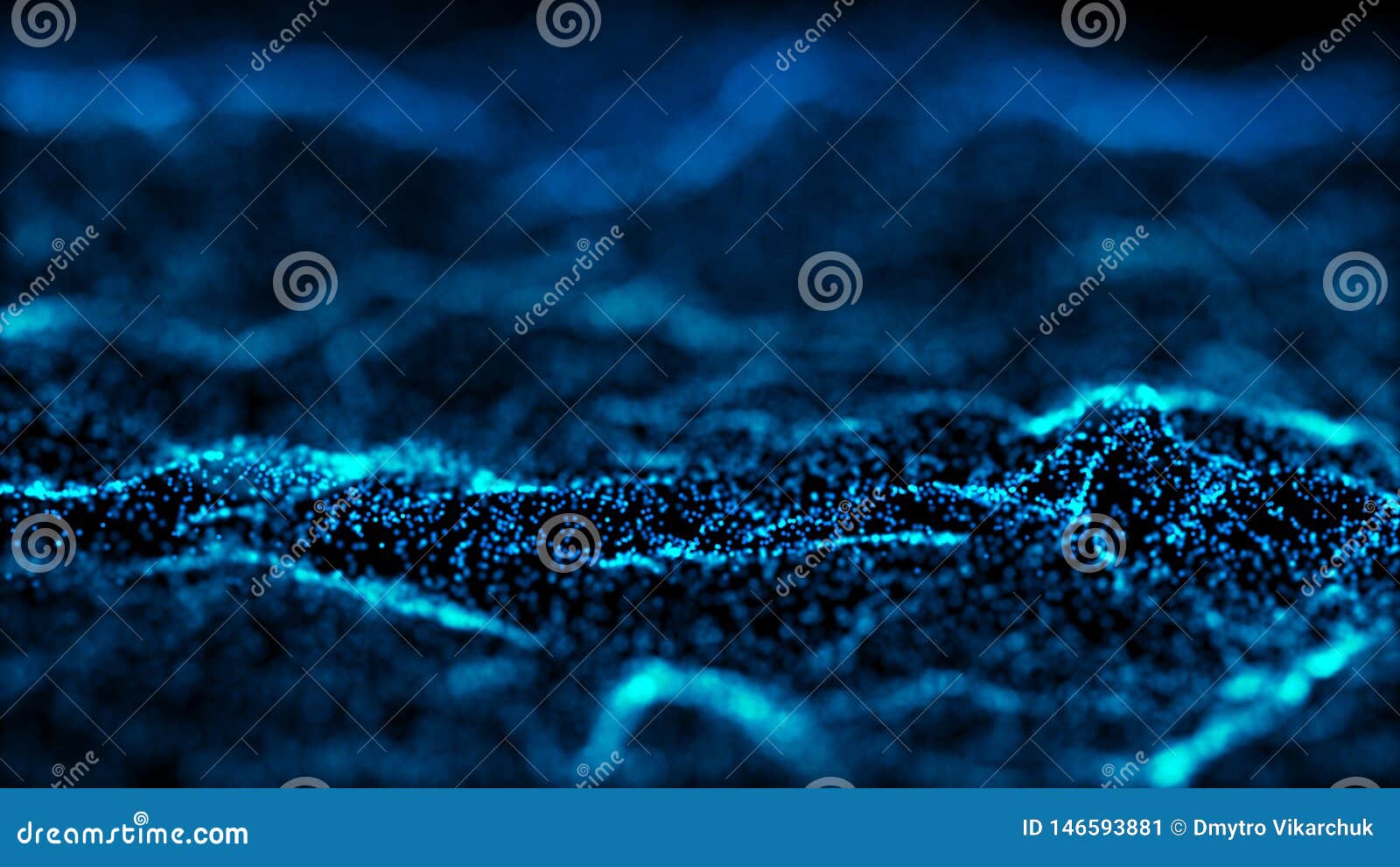 Wave of Particles. Abstract Particle. Data Visualization. Abstract Digital Background. 4k ...