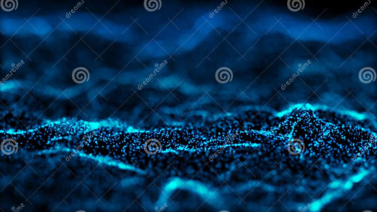 Wave of Particles. Abstract Particle. Data Visualization. Abstract Digital Background. 4k ...