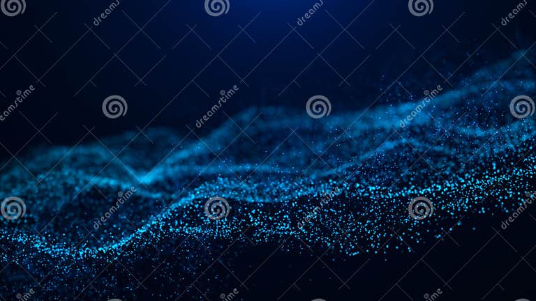 Wave of Particles. Abstract Particle. Data Visualization. Abstract Digital Background. 4k ...