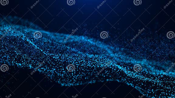 Wave of Particles. Abstract Particle. Data Visualization. Abstract Digital Background. 4k ...