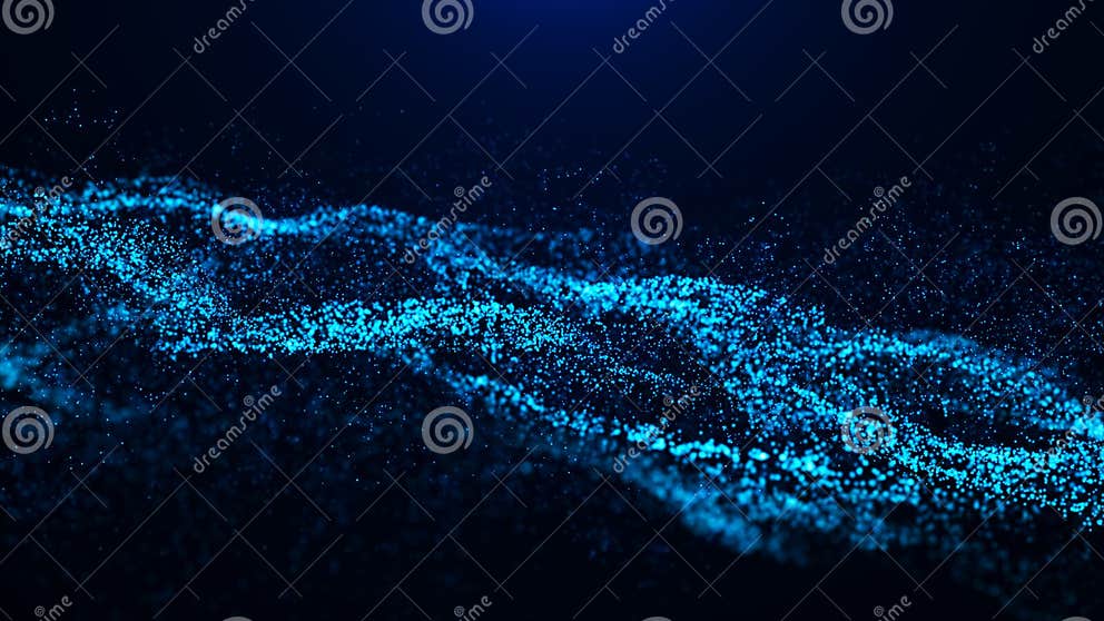 Wave of Particles. Abstract Particle. Data Visualization. Abstract Digital Background. 4k ...