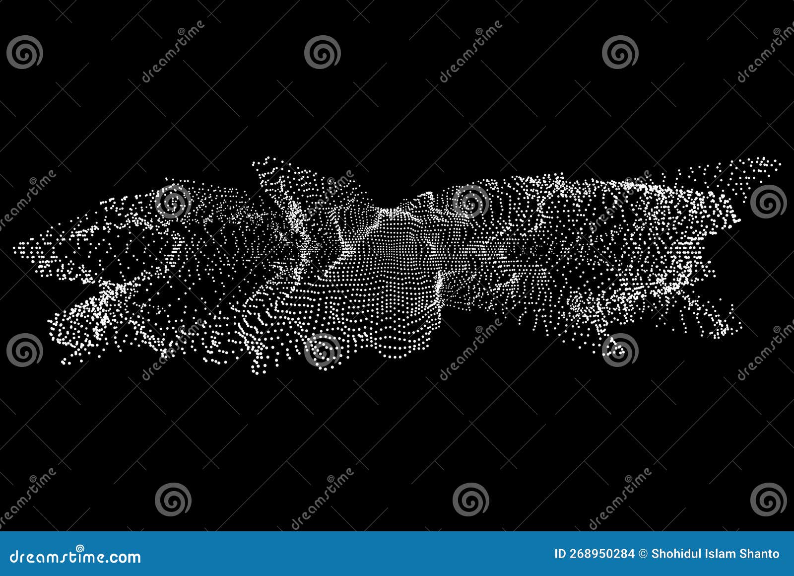 Wave of Particles. Array with Dynamic Particles. Abstract Vector Illustration Stock Vector ...