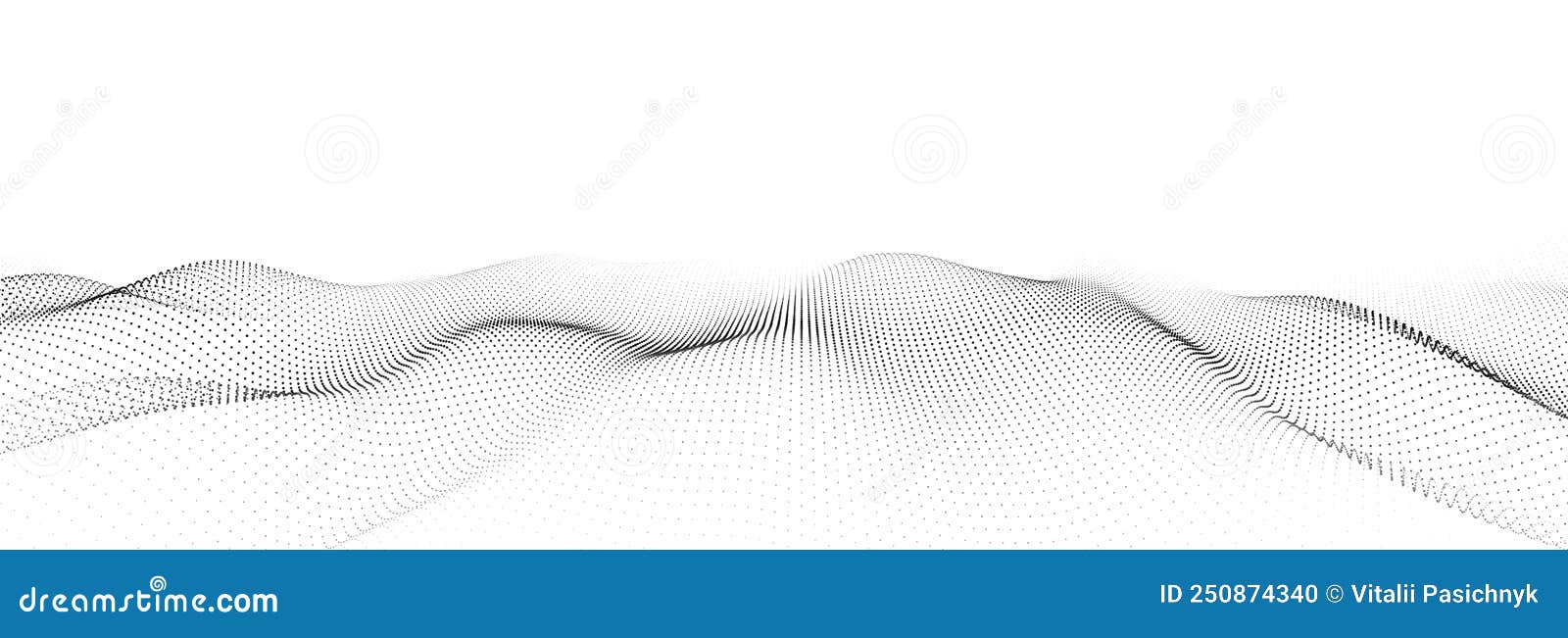 Wave of Particles. Digital Wave Background Concept. Abstract Technology ...