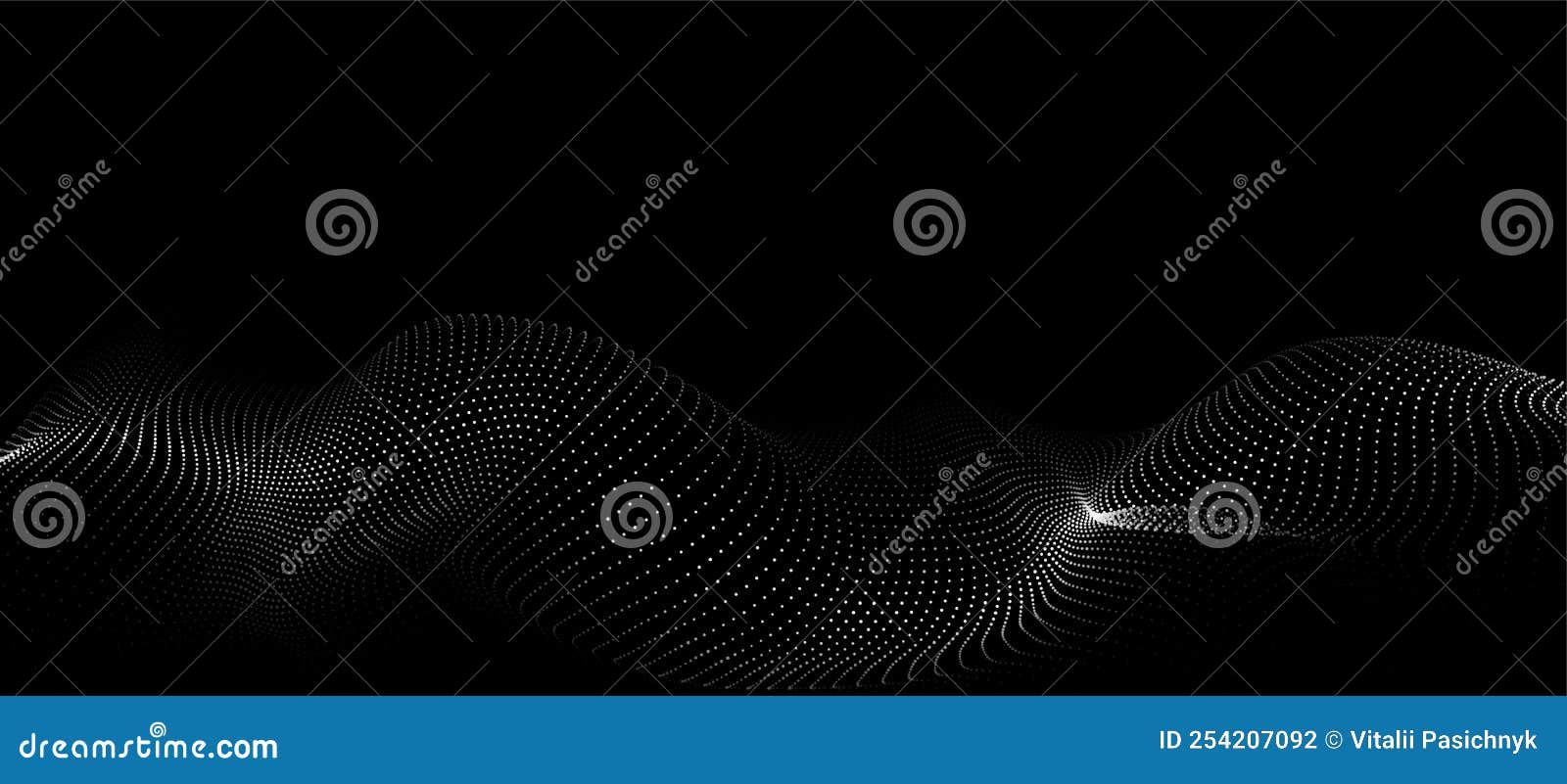 Wave of Particles. Digital Wave Background Concept. Abstract Technology ...