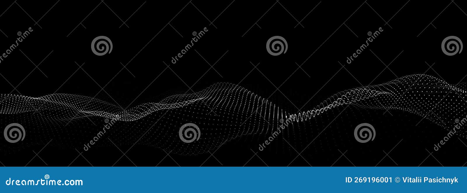 Wave of Particles. Digital Wave Background Concept. Abstract Technology Background. Big Data ...