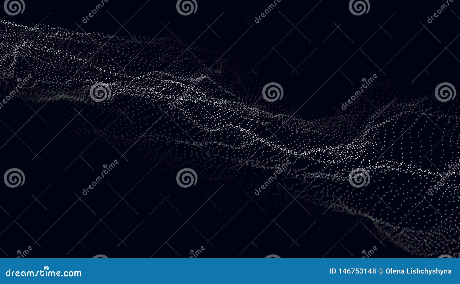 Wave of Particles. Futuristic Point Wave. Vector Illustration. Abstract ...