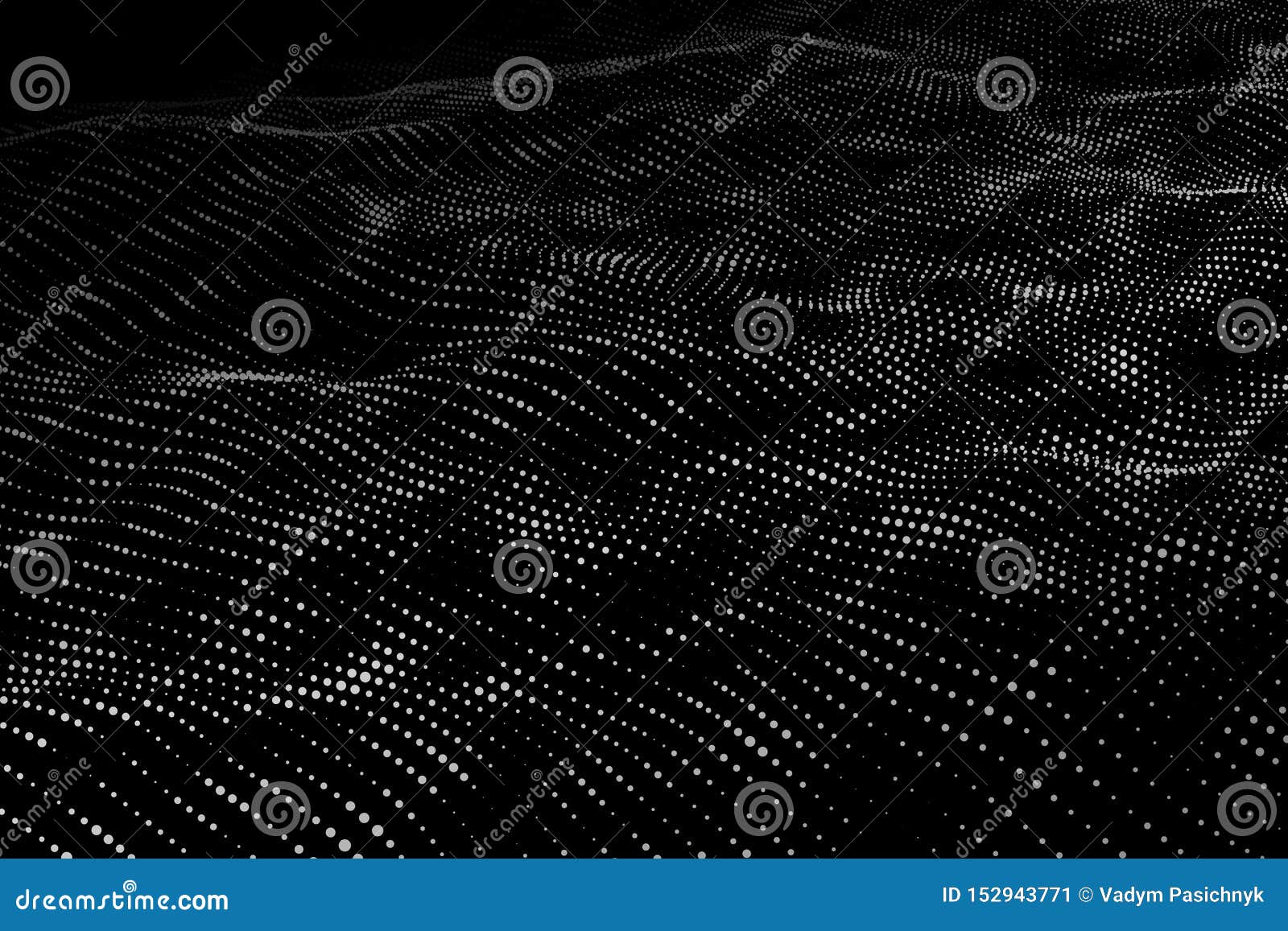 Wave 3d. Wave of Particles. Futuristic Point Wave. Design for Poster ...