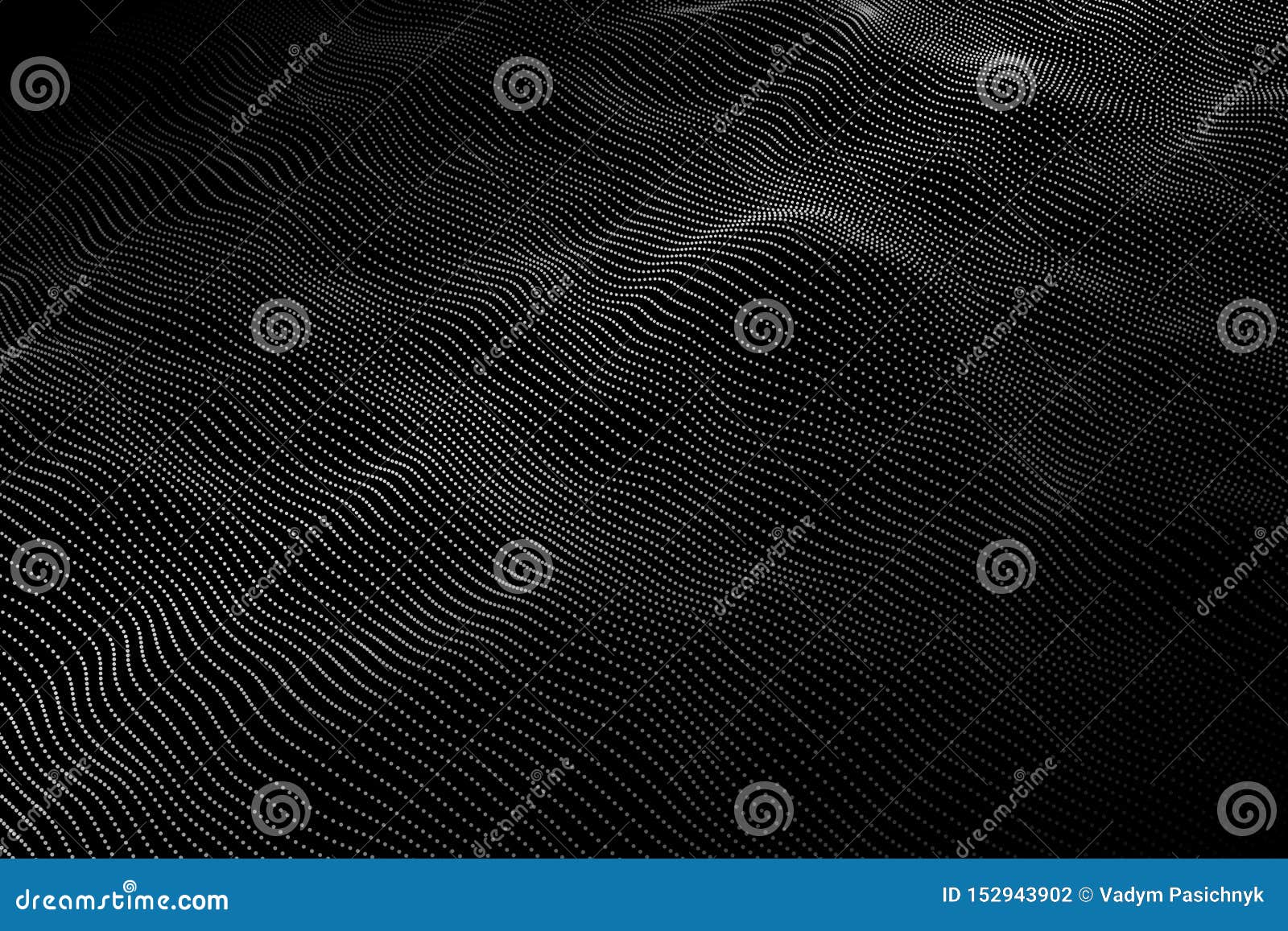 Wave 3d. Wave of Particles. Futuristic Point Wave. Design for Poster ...