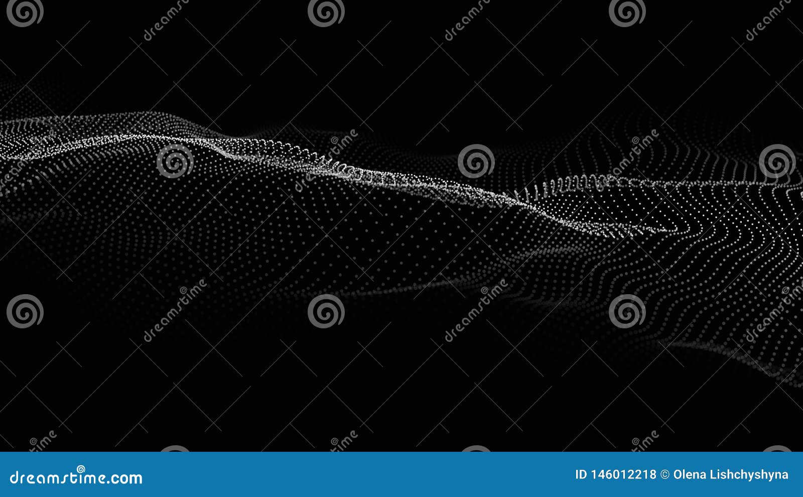Wave of Particles. Futuristic Point Wave. Vector Illustration. Abstract ...