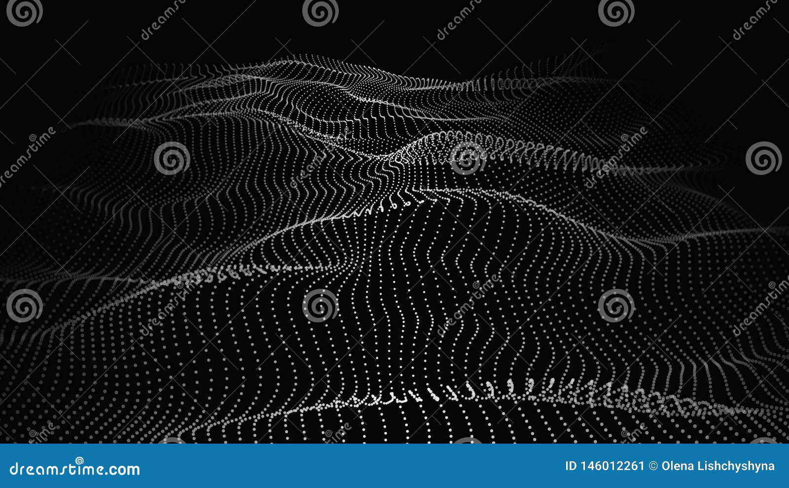 Wave of Particles. Futuristic Point Wave. Vector Illustration. Abstract ...
