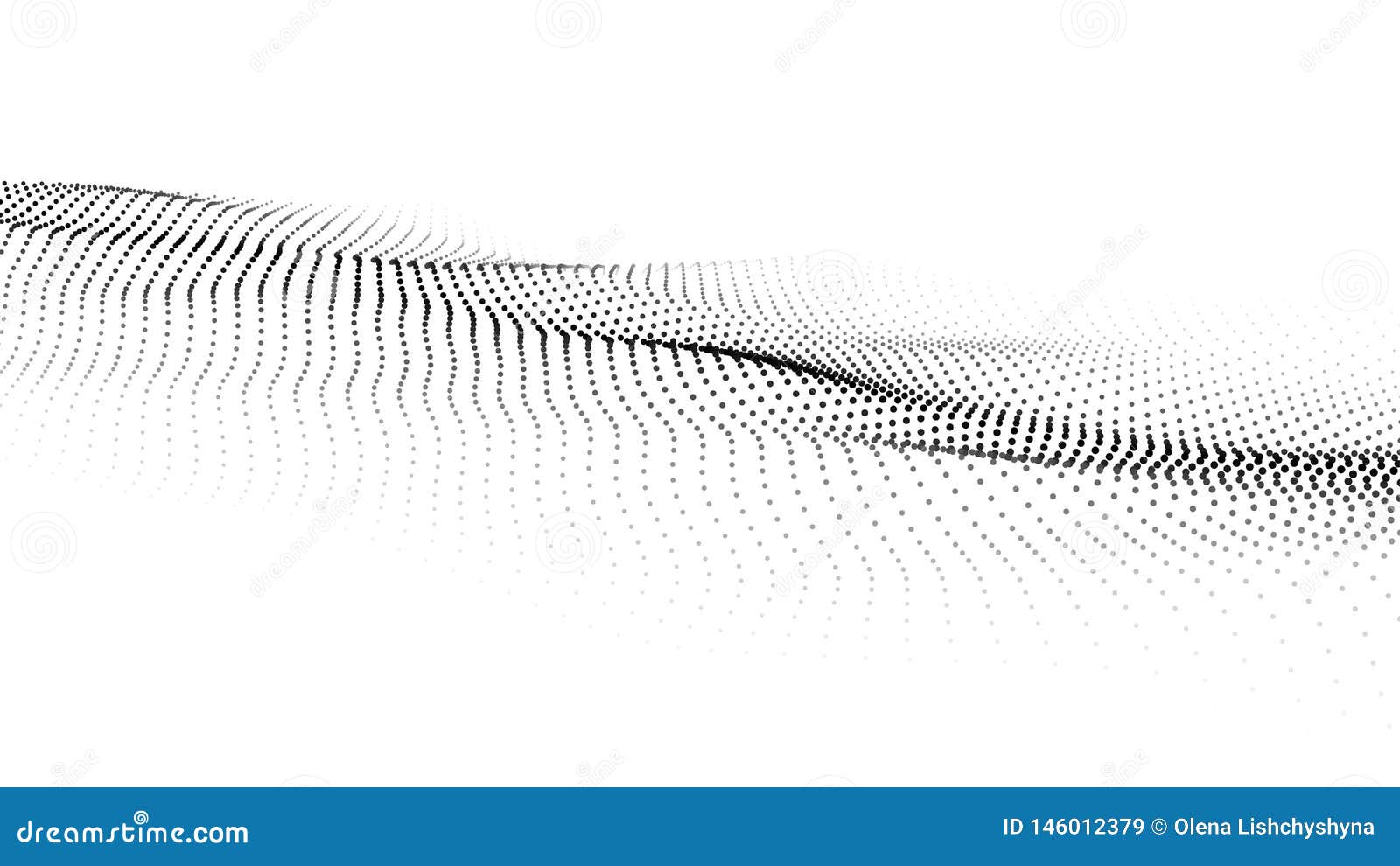 Wave of Particles. Futuristic Point Wave. Vector Illustration. Abstract ...