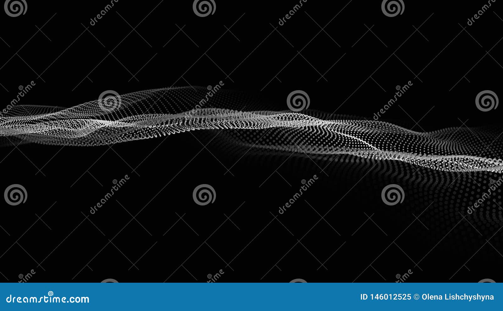 Wave of Particles. Futuristic Point Wave. Vector Illustration. Abstract ...