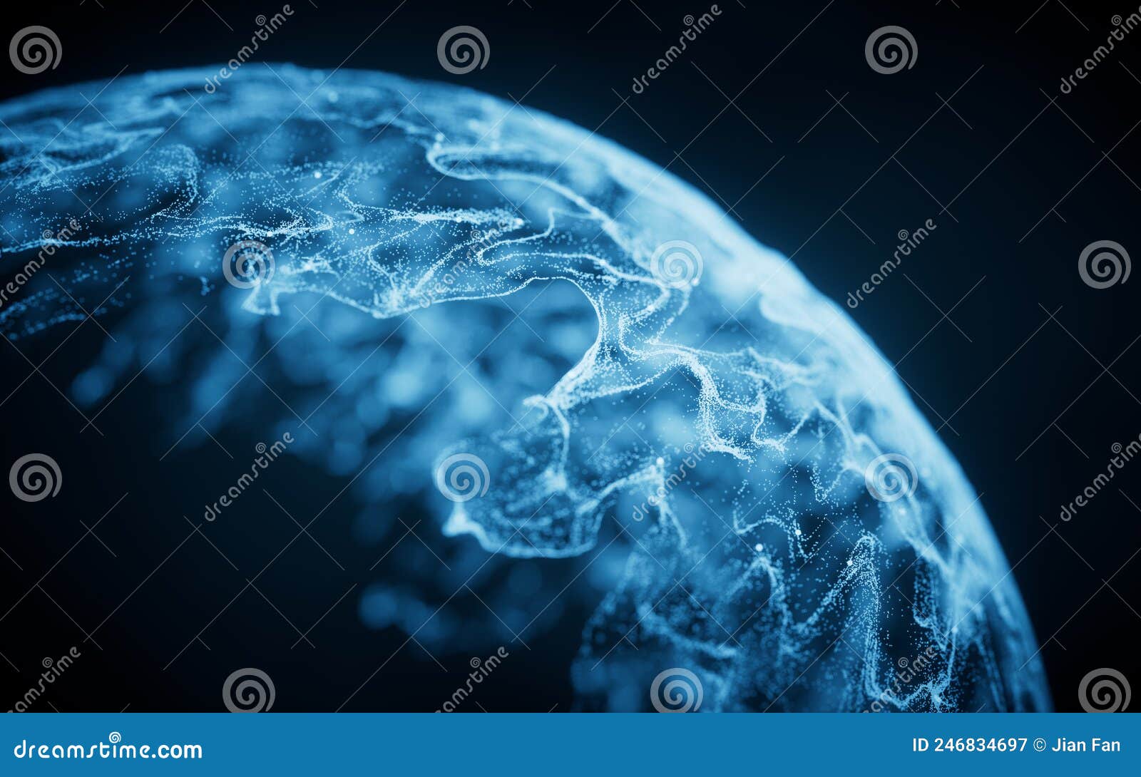 Wave Particles with the Shape of Sphere, 3d Rendering Stock ...