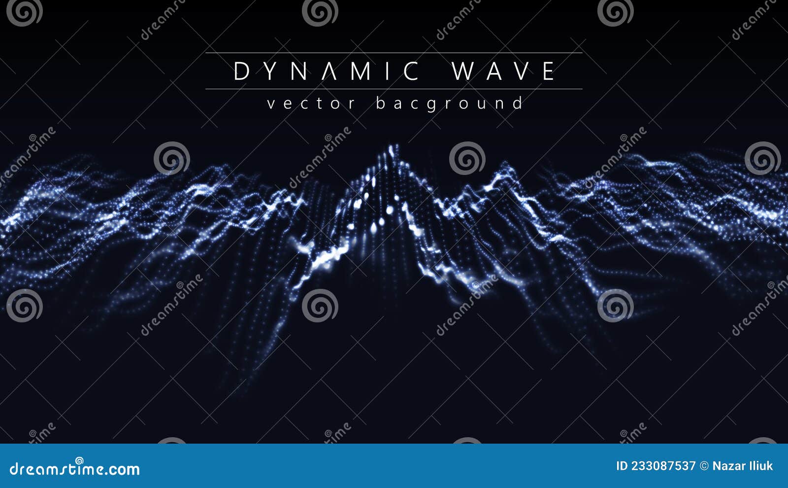 Wave of Particles. Technology Background Concept Dynamic Wave Vector ...