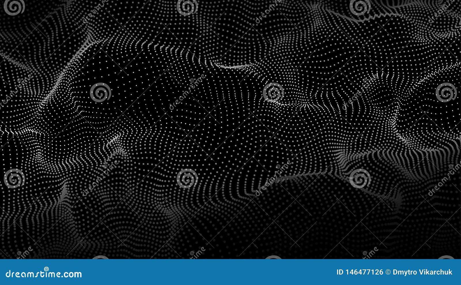Wave of Particles. Wave 3d. Abstract Digital Landscape. Technology ...