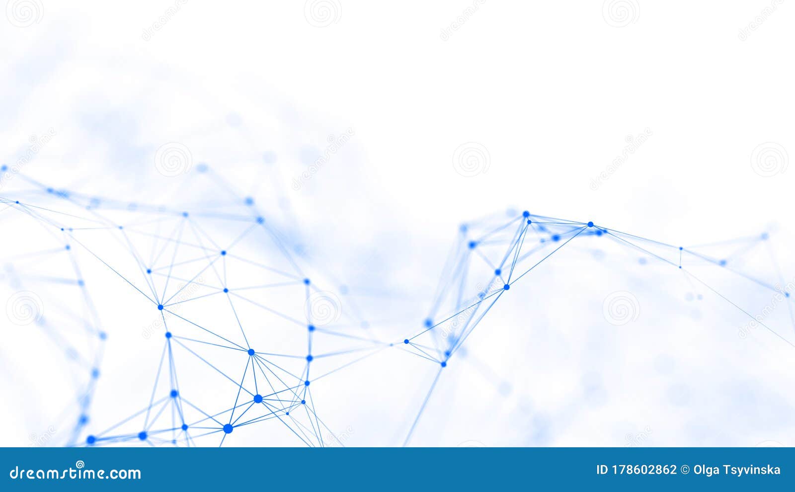 Wave of Particles on White Background. Network Connection Dots and ...