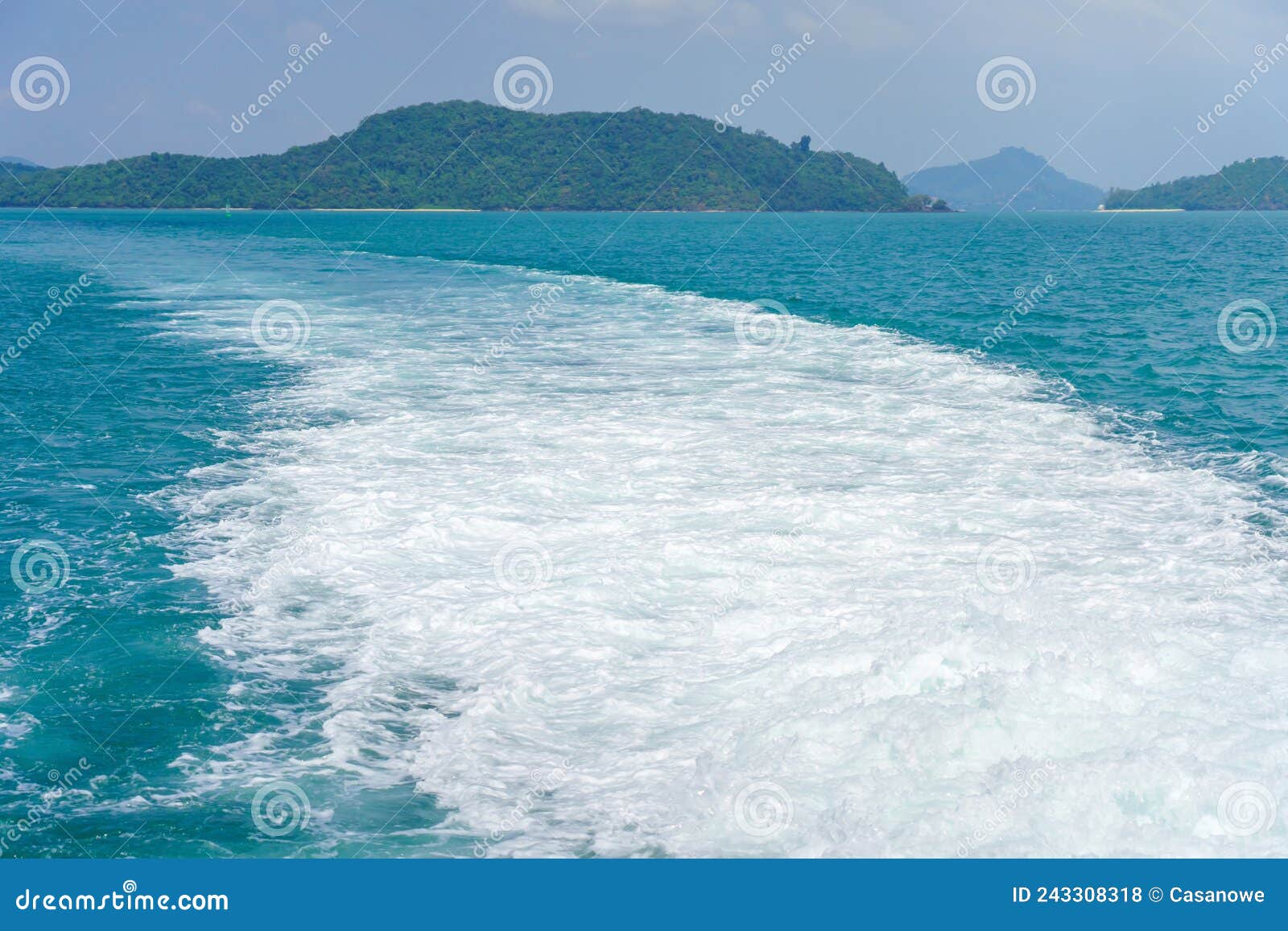 Wave of a Passenger Ship or Speed Boat on the Sea Stock Photo - Image ...