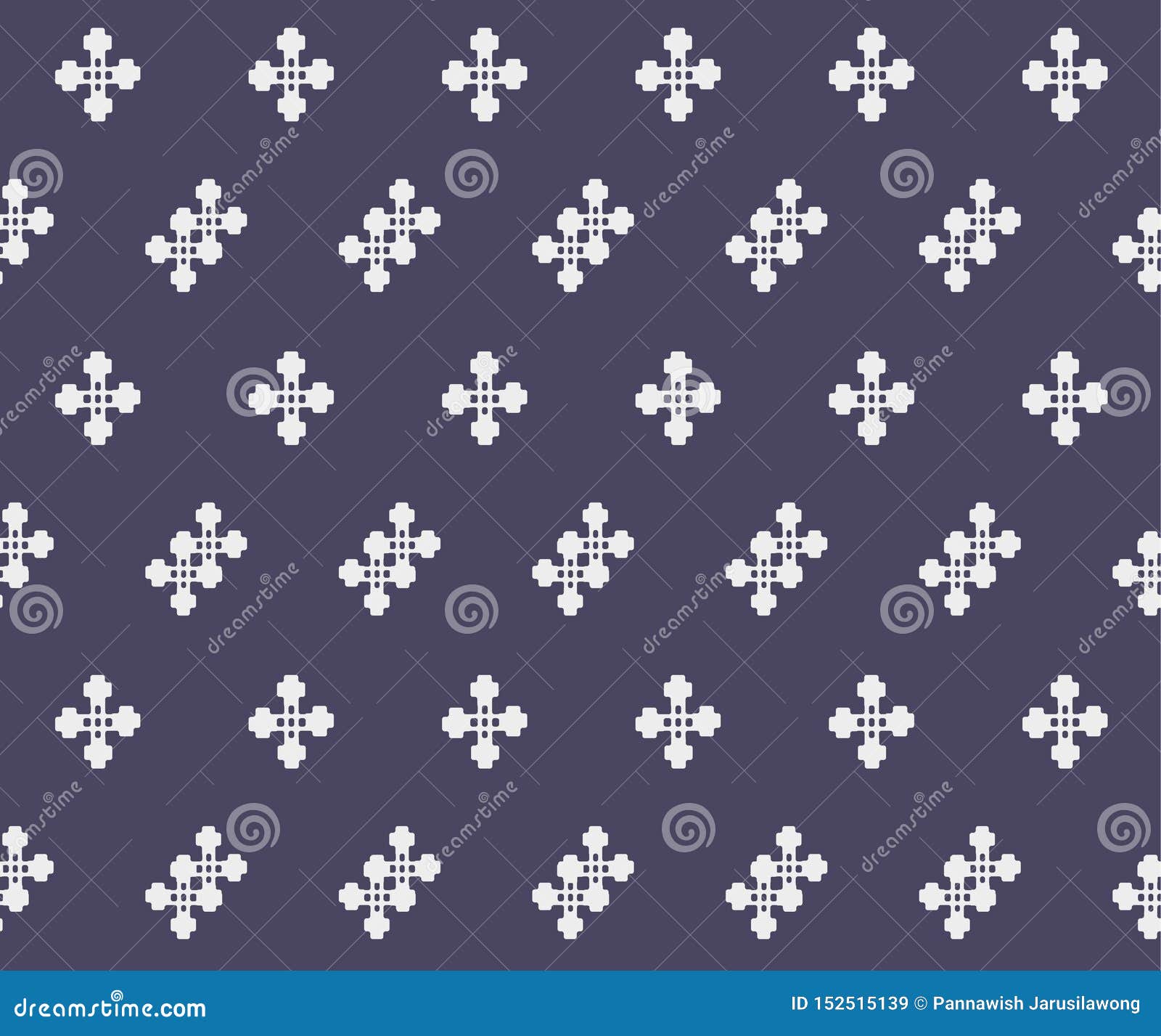 Japanese Cross Flower Seamless Pattern Stock Vector - Illustration of ...
