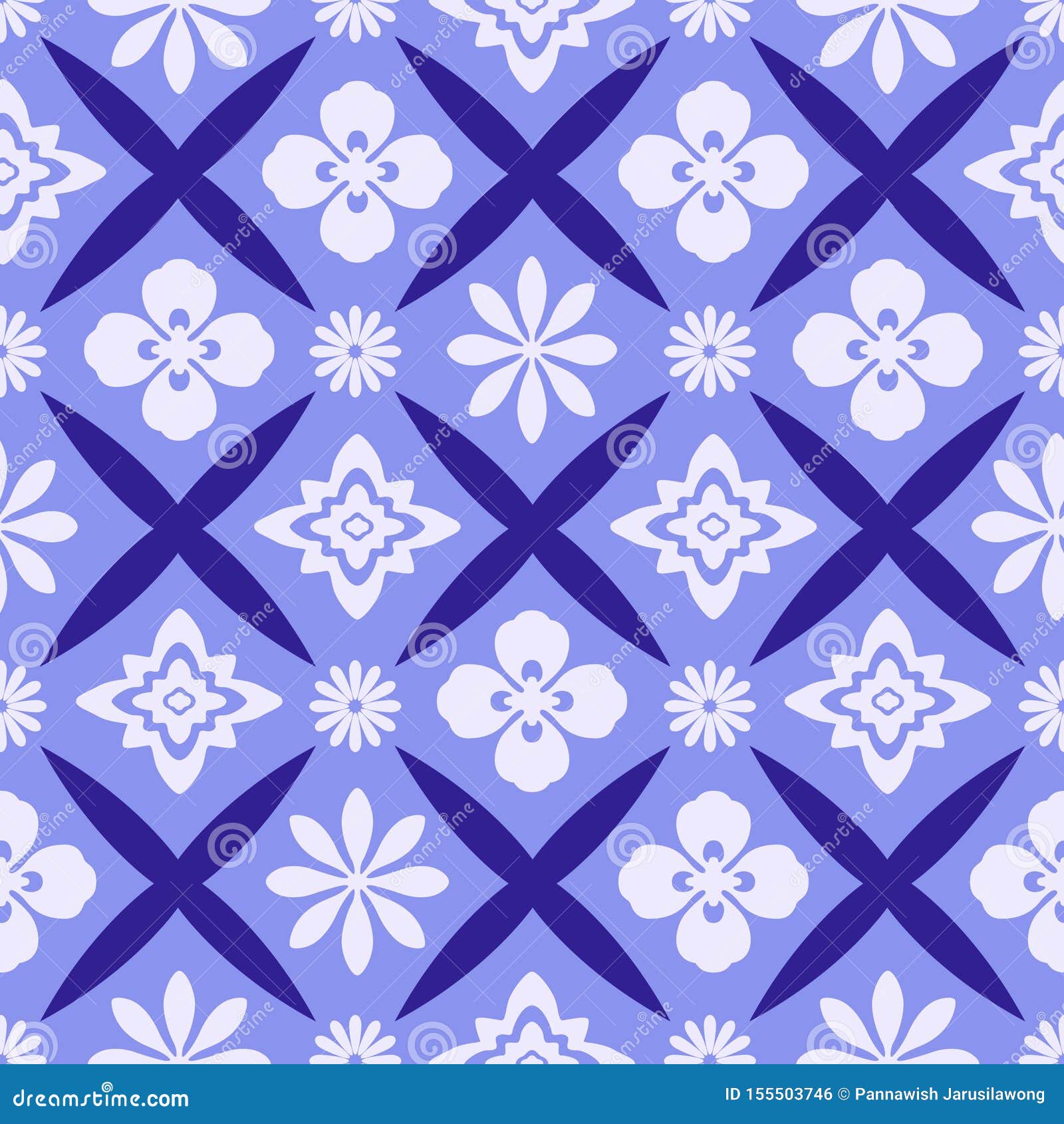 Japanese Flower Rhombus Seamless Pattern Stock Vector - Illustration of ...