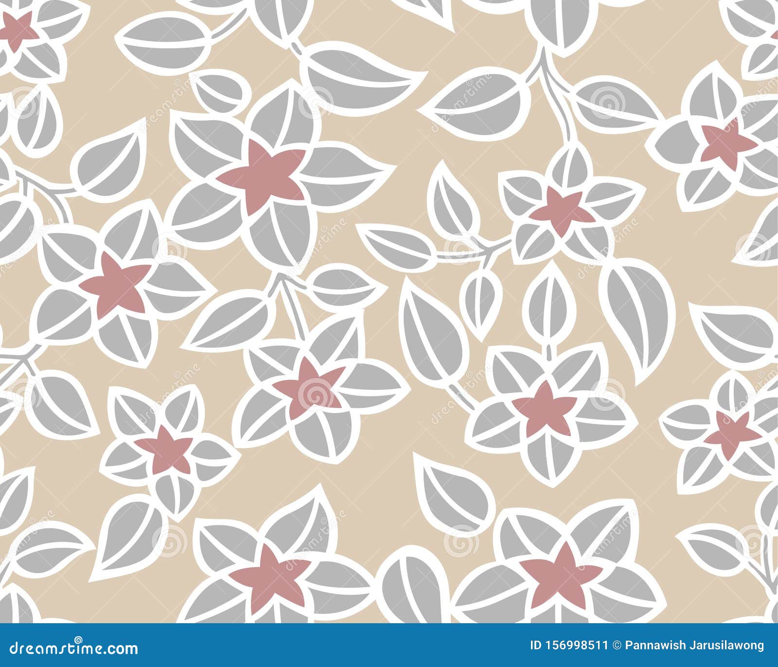 Japanese Pretty Flower Seamless Pattern Stock Vector - Illustration of ...