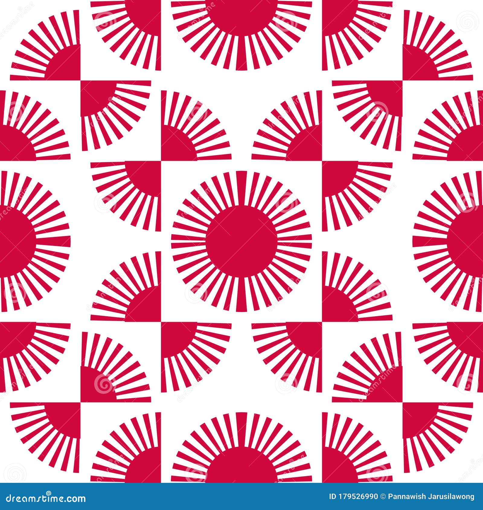 Japanese Emperor Sun Vector Seamless Pattern Stock Vector ...