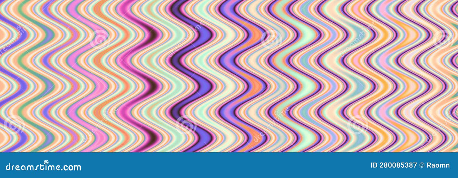 Wave Pattern Abstract Widescreen Pastel Design Stock Illustration ...