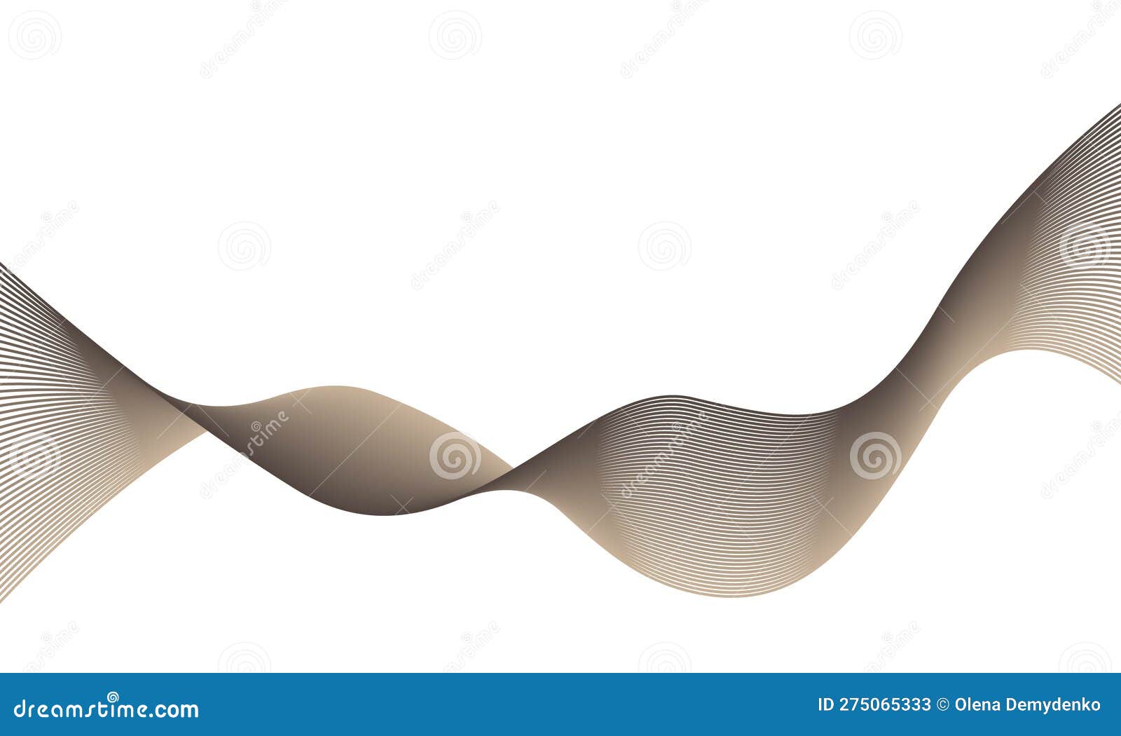 Wave Pattern Black and Brown Gradient Curve Shape Isolated on White ...